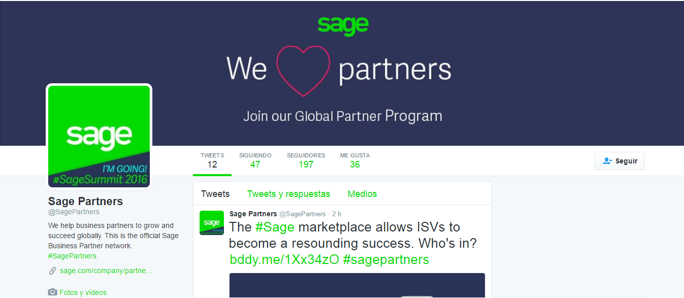Portal Partners Sage Nuevo canal global de Twitter para Partners @sagepartners - Portal Partners ...